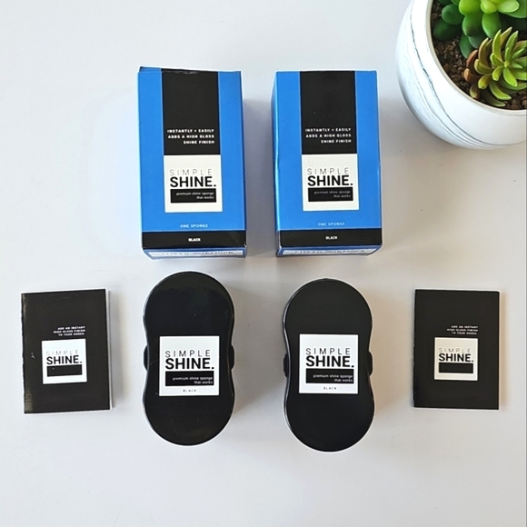 Other | Lot Of 2 Simple Shine Premium Shine Sponge For Black Leather ...